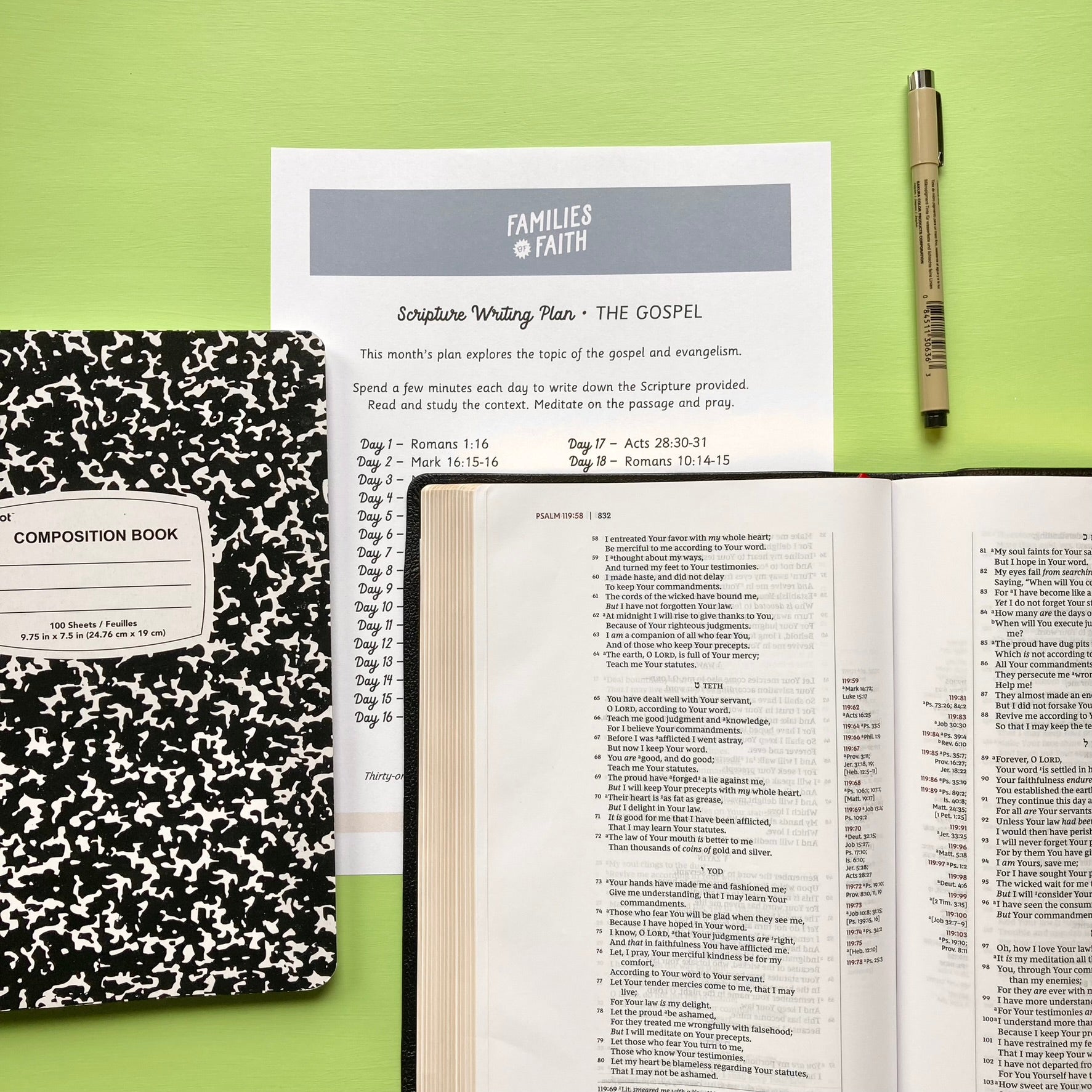 The Gospel Scripture Writing Plan – Families of Faith