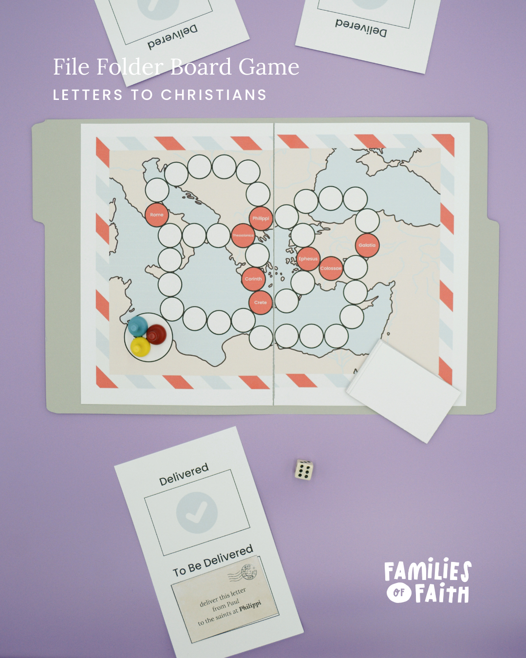 Letters to Christians File Folder Board Game – Families of Faith