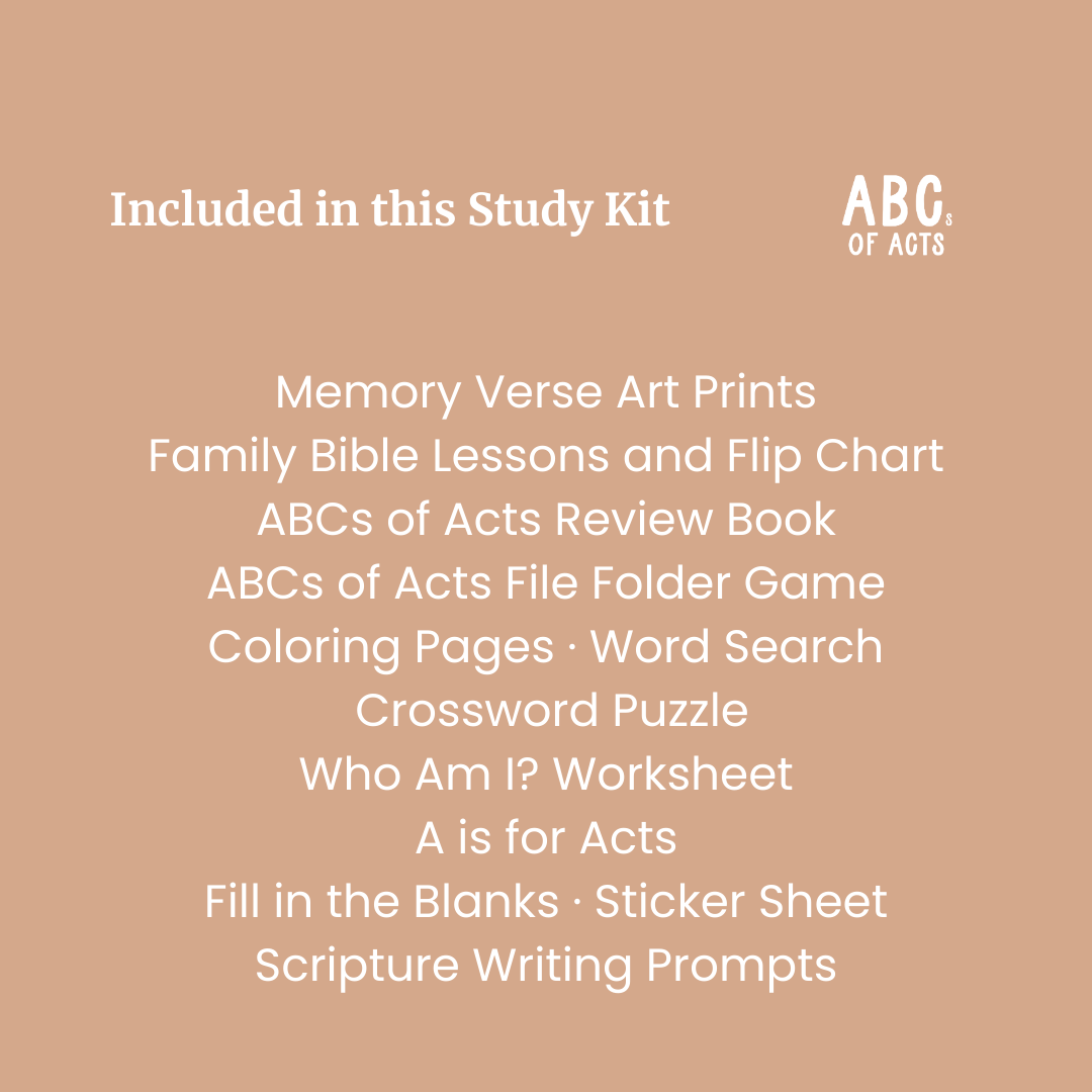 ABCs of Acts Bible Study Kit – Families of Faith