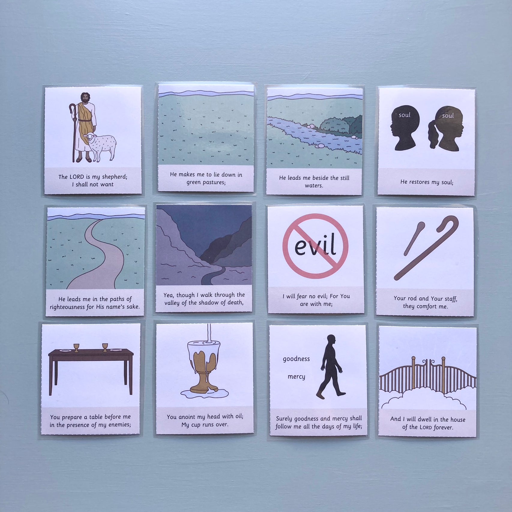Psalm 23 Memory Verse Sequencing Activity – Families of Faith