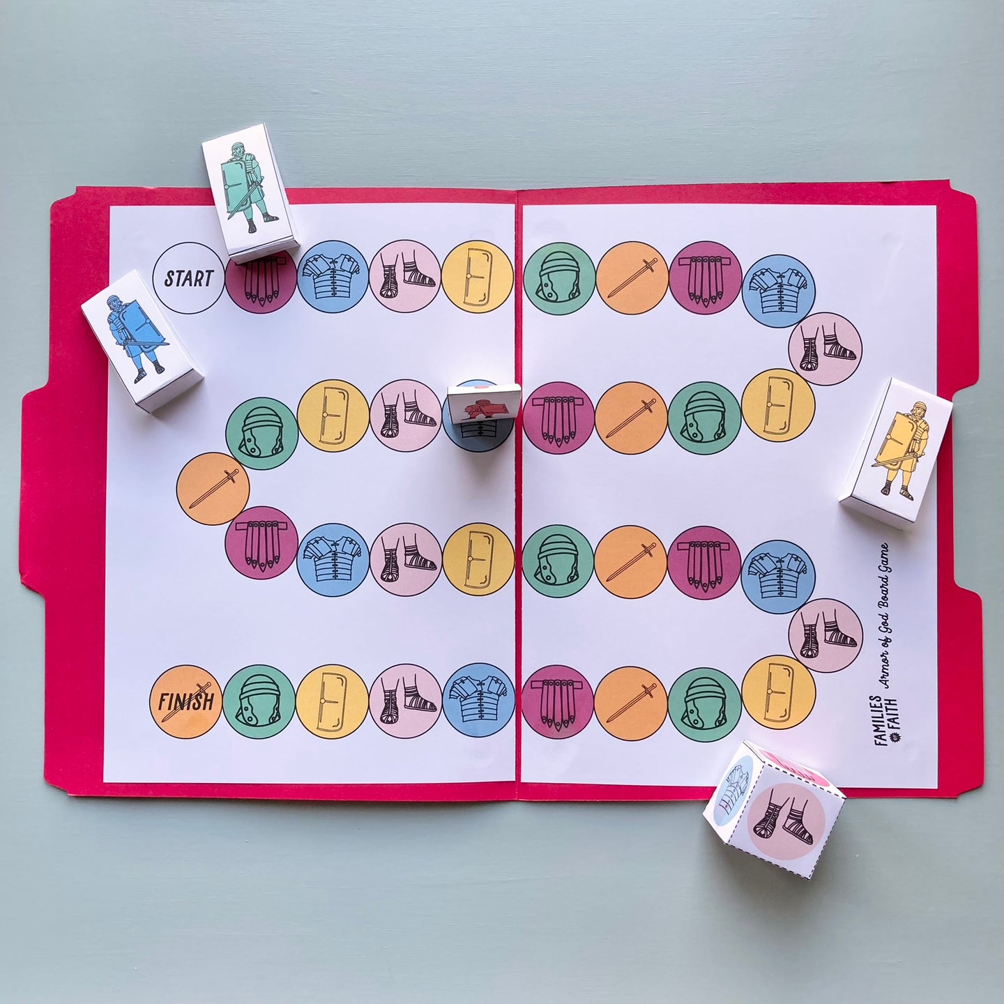 Armor of God File Folder Board Game – Families of Faith