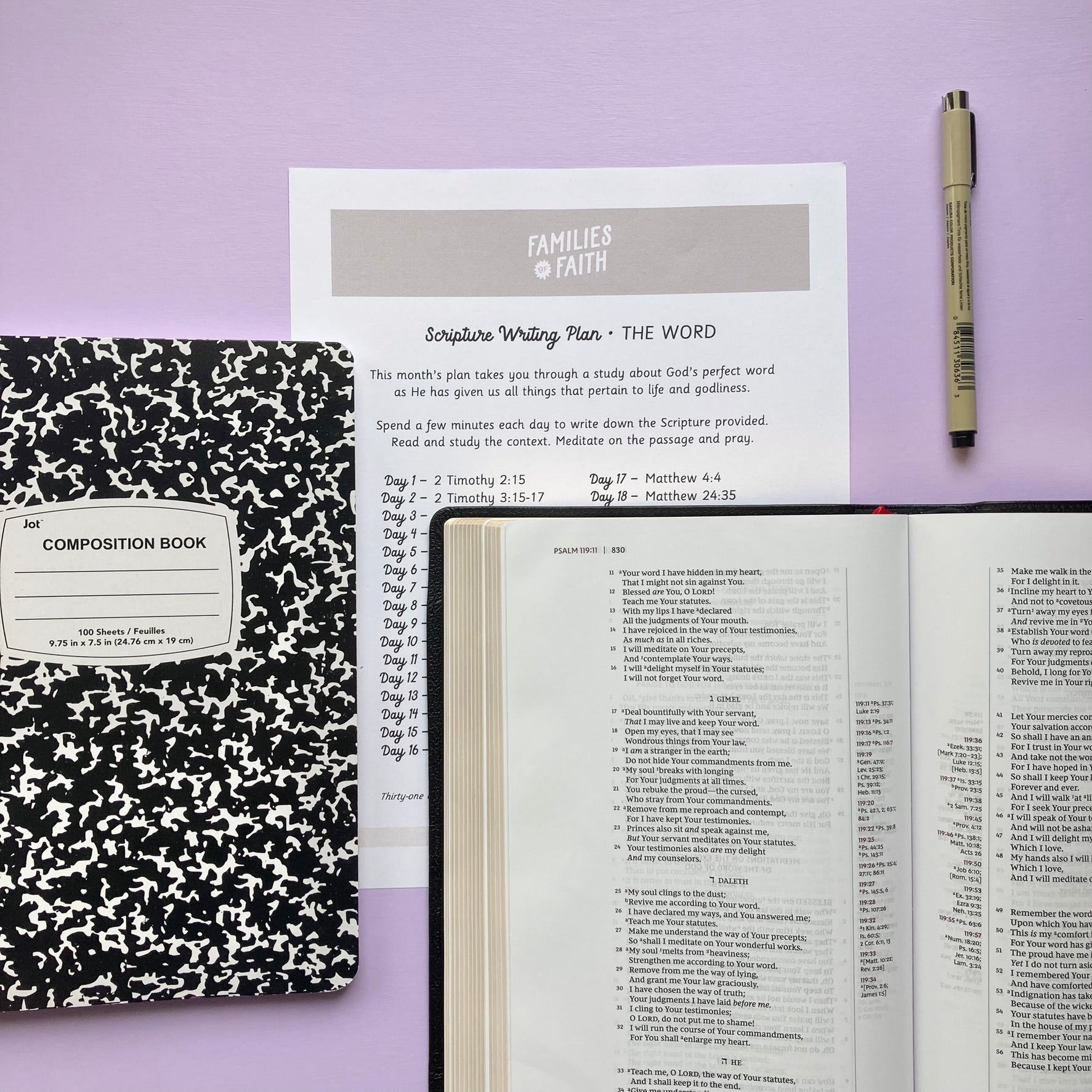 The Word Scripture Writing Plan – Families of Faith